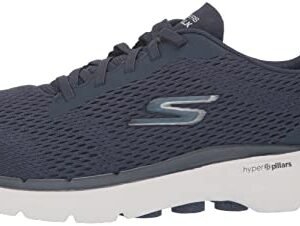 Skechers Women's GO Walk 6-Bold Vision Sneaker, Navy/White, 6