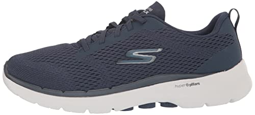 Skechers Women's GO Walk 6-Bold Vision Sneaker, Navy/White, 6