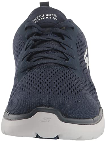 Skechers Women's GO Walk 6-Bold Vision Sneaker, Navy/White, 6