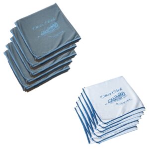 trendy bartender microfiber glass polishing cloth value bundle. 5 pack grey and 5 pack white