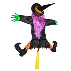 babylian 54.3" large crashing witch into tree,halloween haunted yard or house prop decoration, halloween party supplies for indoor outdoor patio lawn garden decor