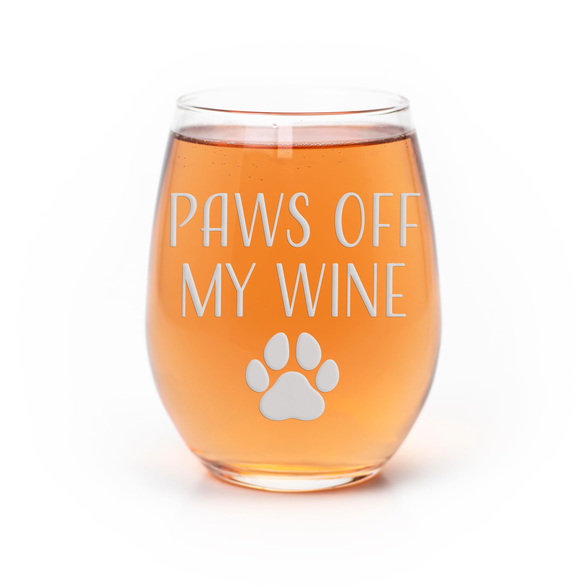 Paws Off My Wine Dog Mom Stemless Wine Glass - Dog Mom, Dog Gift, Dog Lover, Dog Owner, New Pet Gift