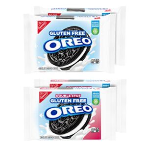 oreo original & oreo double stuf gluten free cookies variety pack, 4 packs