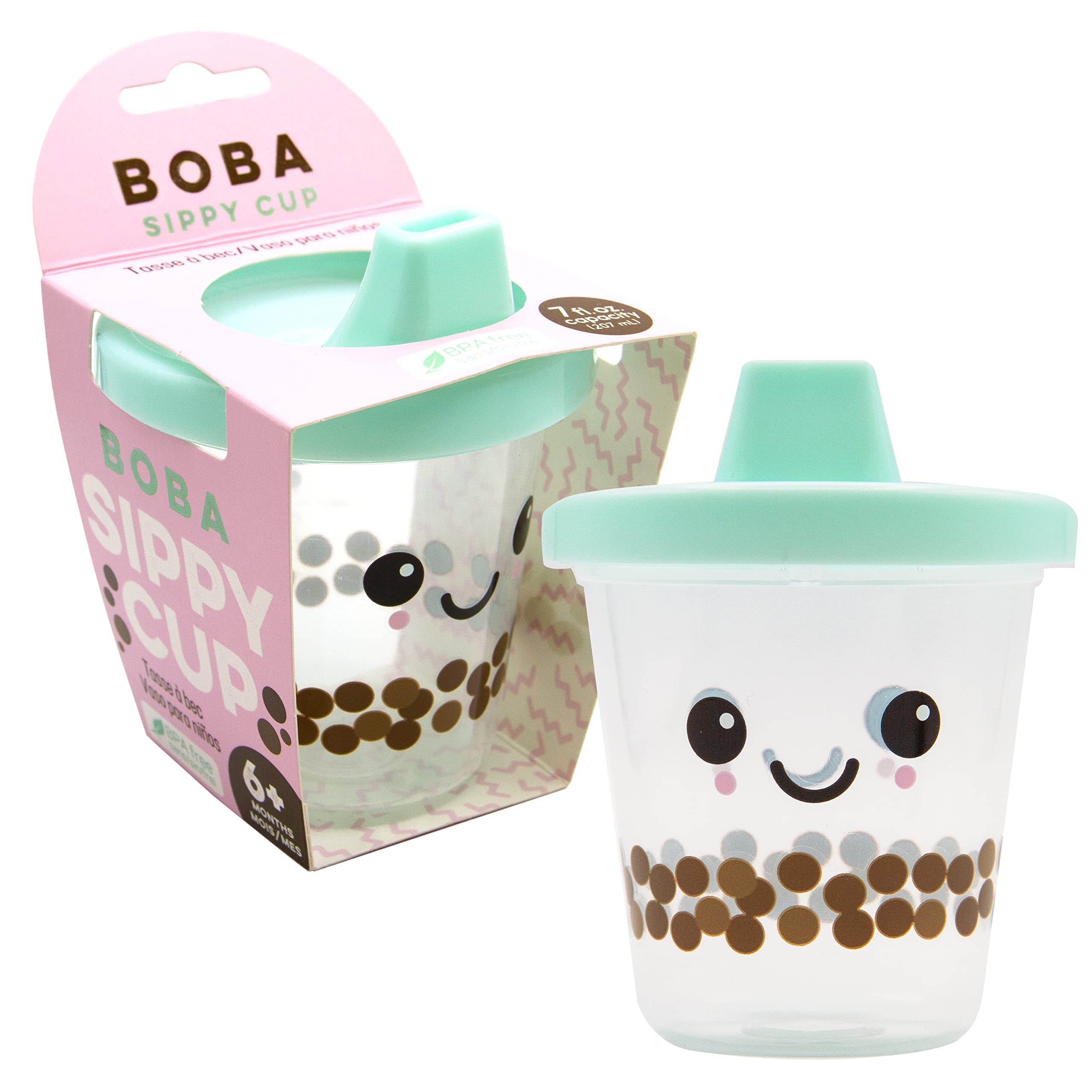 GAMAGO Boba Baby Sippy Cup - Adorably Cute Learner Sippy Cup For Babies, Toddlers & Kids - 6+ Months Old - Holds 7 Ounces - BPA-Free - Food-Safe - Spill Proof - Easy To Clean