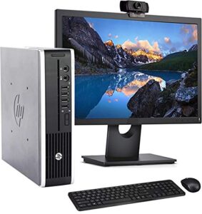 hp 8300 usff computer desktop pc, intel core i7 3.4ghz processor, 8gb ram, 120gb solid drive, wifi | bluetooth, 1080p webcam, wireless keyboard & mouse, 24 inch monitor, windows 10 (renewed)