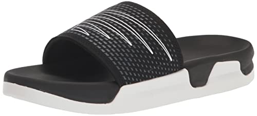 New Balance Women's Zare V1 Slide Sandal, Black/White, 8