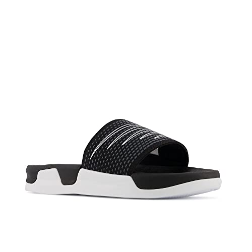 New Balance Women's Zare V1 Slide Sandal, Black/White, 8