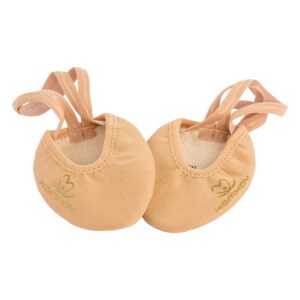 attitue half toe shoes for rhythmic gymnastics, ballet, & dance - hand made in belarus (large) beige