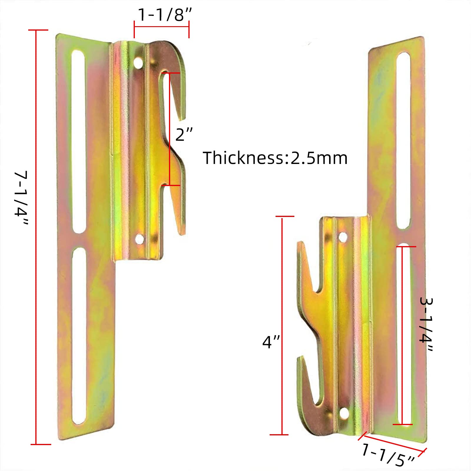 2Pcs 711 Bolt on to Hook on Bed Frame Conversion Brackets with Hardware Hook, Headboard Hook Set,Hook on Bed Frame Brackets Adapter,Hook on Bed Rail