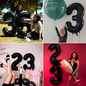 40 Inch Large Black Number 2 Balloon Decorations Helium 2 Balloons for Birthday Celebration Decorations Wedding Anniversary Baby Shower Supplies Engagement Photo Shoot