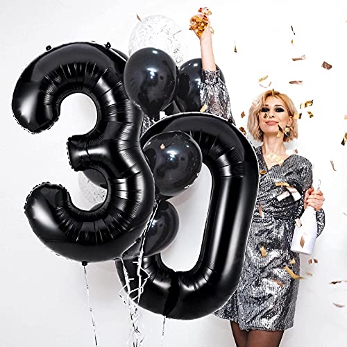 40 Inch Large Black Number 2 Balloon Decorations Helium 2 Balloons for Birthday Celebration Decorations Wedding Anniversary Baby Shower Supplies Engagement Photo Shoot