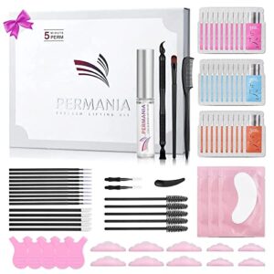 permania lash lift kit,lash perm kit, fast eyelash lifting 5 minutes diy at home with strong glue disposable sachet lash perming kit last 8 weeks（30pcs）