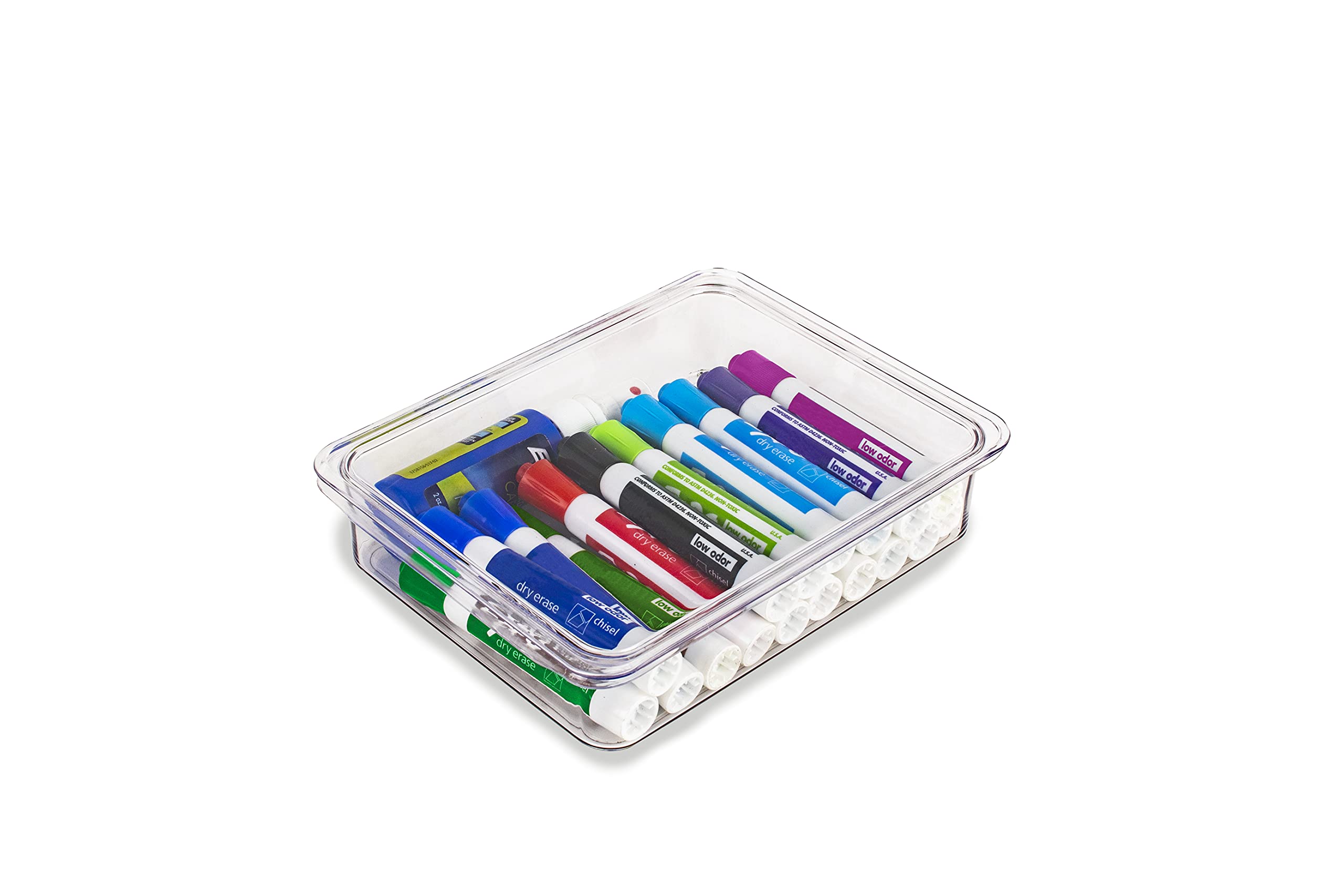 KOLORAE STORAGE BIN WITH LID 8.7" X 6.7" X 1.96" - AVAILABLE AS 1 PIECE OR IN A PACK OF 4 (4)