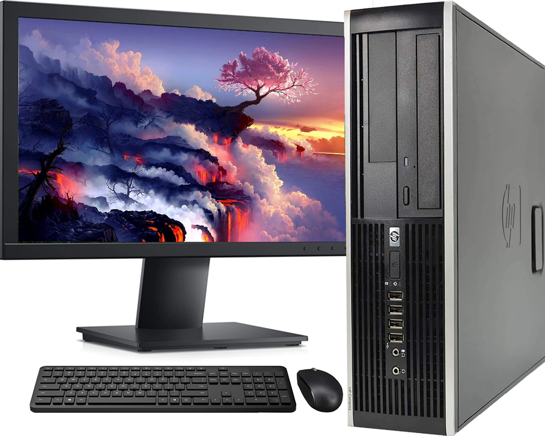 HP Elite SFF Desktop Computer PC, Intel Core i7 3.4GHZ Processor, 16GB Ram, 128GB M.2 SSD + 1TB Hard Drive, WiFi & Bluetooth, Wireless keyboard And Mouse, 19 Inch FHD LED Monitor, Windows 10 (Renewed)