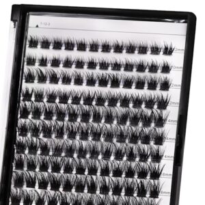 bodermincer 120 clusters 8-10-12-14mm mixed/10-12-14-16mm mixed wide cluster false eyelash individual cluster eyelashes grafting fake false eyelashes eyelash extension (black 8-10-12-14mm mixed)