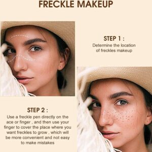 Freckle Pen 4 Colors Available, Natural Lifelike Freckle Makeup Pen, Waterproof Long Lasting Quick Dry - Light Brown, Natural Coffee, Chestnut, Dark Brown