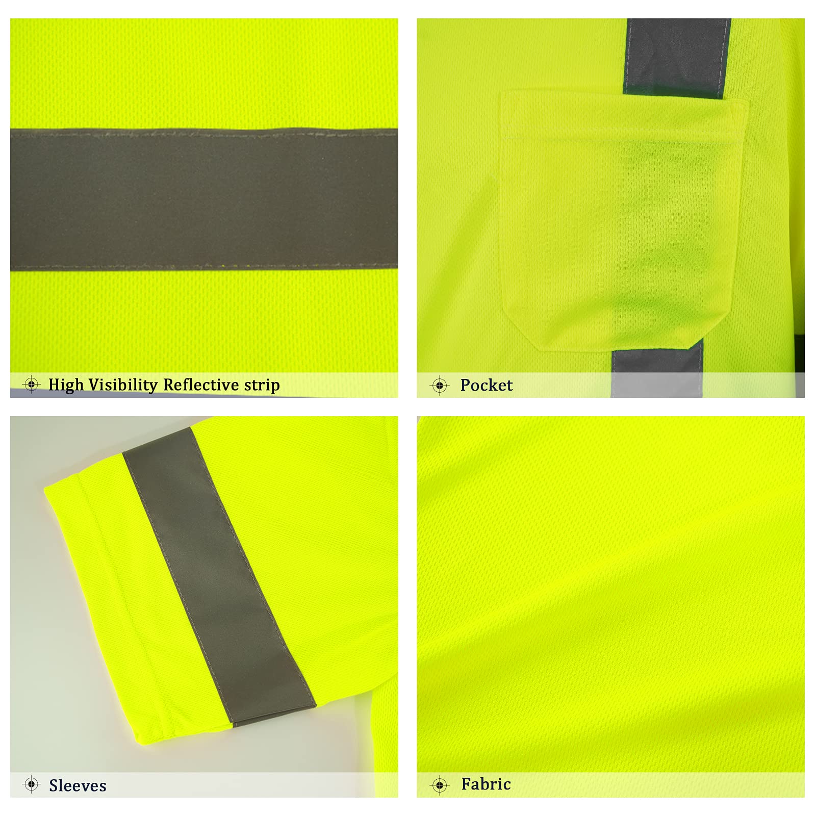 LX Reflective Safety Shirt Short Sleeve High Visibility Reflective Breathable Fast Dry T Shirt for Work Warehouse Cycling Construction Class 3 Yellow-3Pcs, XL