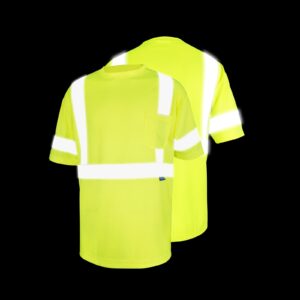 LX Reflective Safety Shirt Short Sleeve High Visibility Reflective Breathable Fast Dry T Shirt for Work Warehouse Cycling Construction Class 3 Yellow-3Pcs, XL