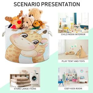 xigua Large Storage Basket Cotton Rope Basket Cute Little Giraffe Baby Laundry Basket for Blankets Toys Storage Basket Laundry Hamper