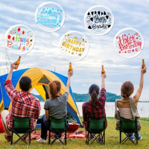 36 Pieces Clear Balloons DIY Transparent Balloons with Birthday Stickers Bobo Balloons for Stuffing LED Light Globus Transparent Stickers Balloons Wedding Party Birthday