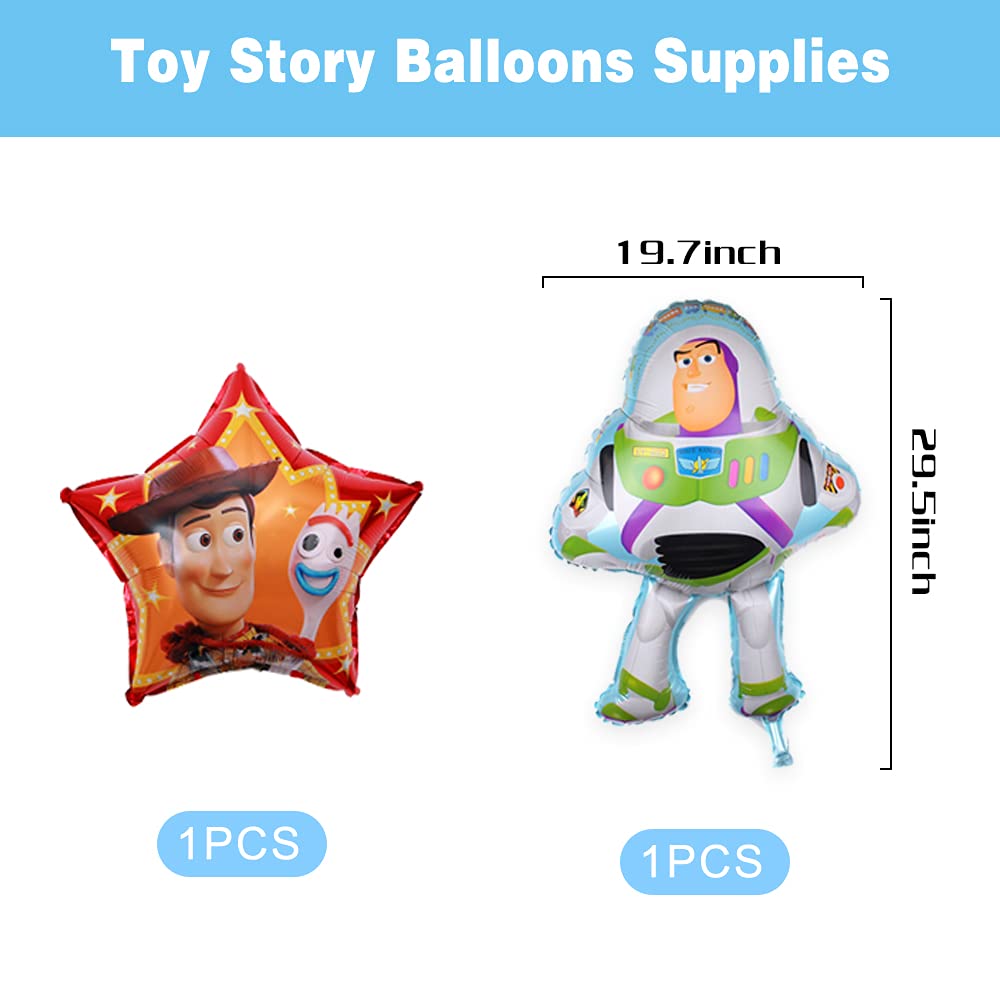 Toy Inspired Story Birthday Party Supplies-155 Pcs of Toy Story Balloon Garland Set Toy Story Aluminum Film Balloon Latex Balloon for Kid's Party,Shower,Celebration