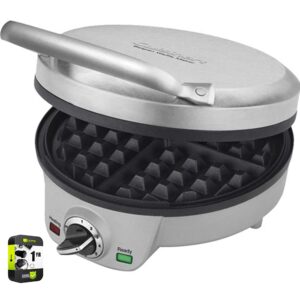 cuisinart waf-200 4-slice belgian waffle maker stainless steel bundle with 1 yr cps enhanced protection pack