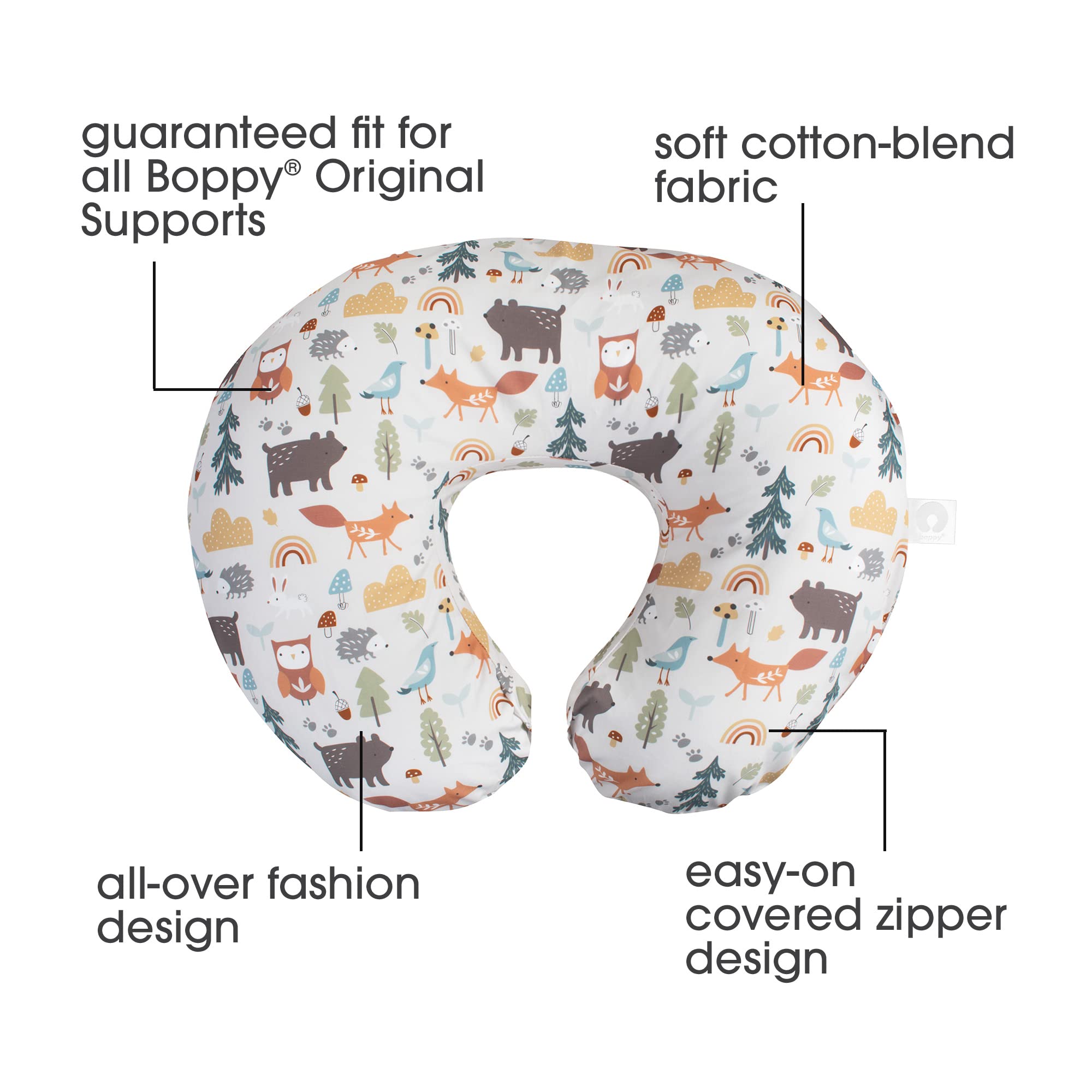 Boppy Nursing Pillow Cover, Spice Woodland, Cotton Blend, Fits the Original Support for Breastfeeding, Bottle Feeding and Bonding, Cover Only, Sold Separately