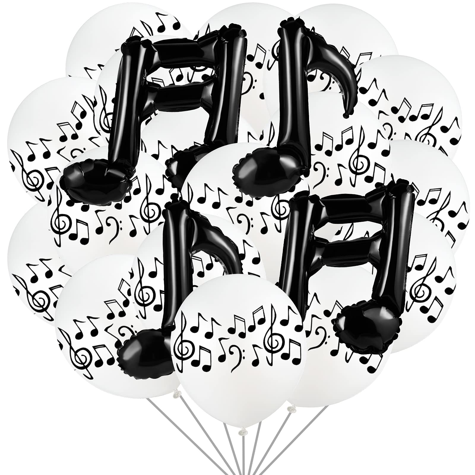 56 Pieces Music Note Balloons Music Themed Party Decorations Include 40 Music Notes Latex Balloon 16 Black Music Note Foil Balloons Foil Balloons for Birthday Party