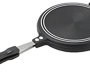 Yoshikawa SJ3208 Hot Sand Maker, For Gas Fire, Hot Multi Sandpan Total Length 16.3 x Diameter 7.1 x Height 1.3 inches (41.5 x 18.0 x 3.4 cm), Black, Outdoor Camping