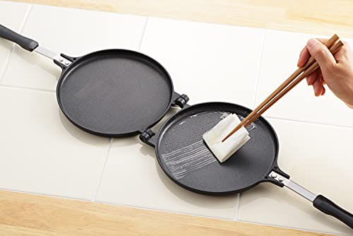 Yoshikawa SJ3208 Hot Sand Maker, For Gas Fire, Hot Multi Sandpan Total Length 16.3 x Diameter 7.1 x Height 1.3 inches (41.5 x 18.0 x 3.4 cm), Black, Outdoor Camping