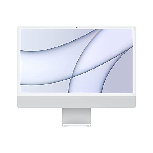 2021 Apple iMac with Apple M1 chip with 8-core CPU (24-inch, 256GB SSD Storage) (QWERTY English) Silver (Renewed)