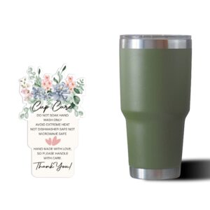 Muzru Tumbler Care Cards, (Pack of 50) 3.81 x 3.55 Tumbler Care Instructions, Tumbler Care and Cleaning Cards, Cup Care Instructions