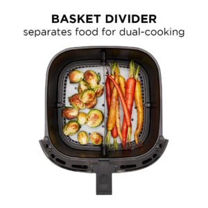 CHEFMAN 2 in 1 Max XL 8 Qt Air Fryer, Healthy Cooking, User Friendly, Basket Divider For Dual Cooking, Nonstick Stainless Steel, Digital Touch Screen with 4 Cooking Functions, BPA-Free