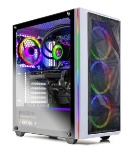 skytech chronos gaming computer pc desktop - amd ryzen 7 3700x 3.6ghz, rtx 3070 8g, 1tb gen4 nvme ssd, 16gb ddr4 3200, rgb fans, 240mm aio, ac wifi, windows 10 home 64-bit, white