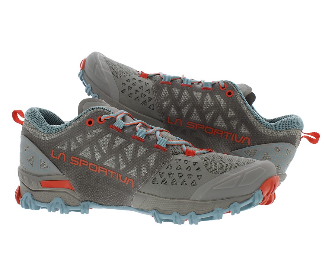 La Sportiva Womens Bushido II Trail Runnng Shoes, Moon/Paprika, 9