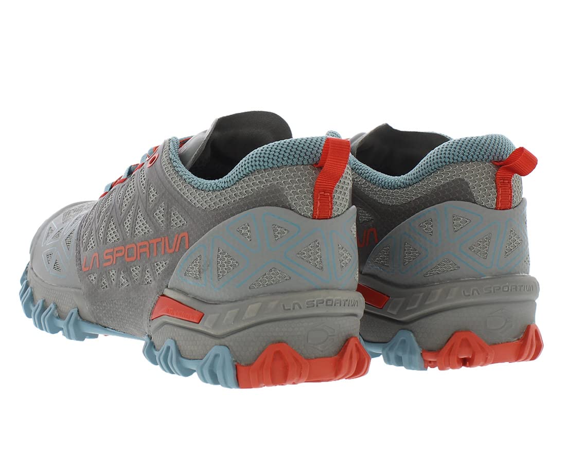 La Sportiva Womens Bushido II Trail Runnng Shoes, Moon/Paprika, 9