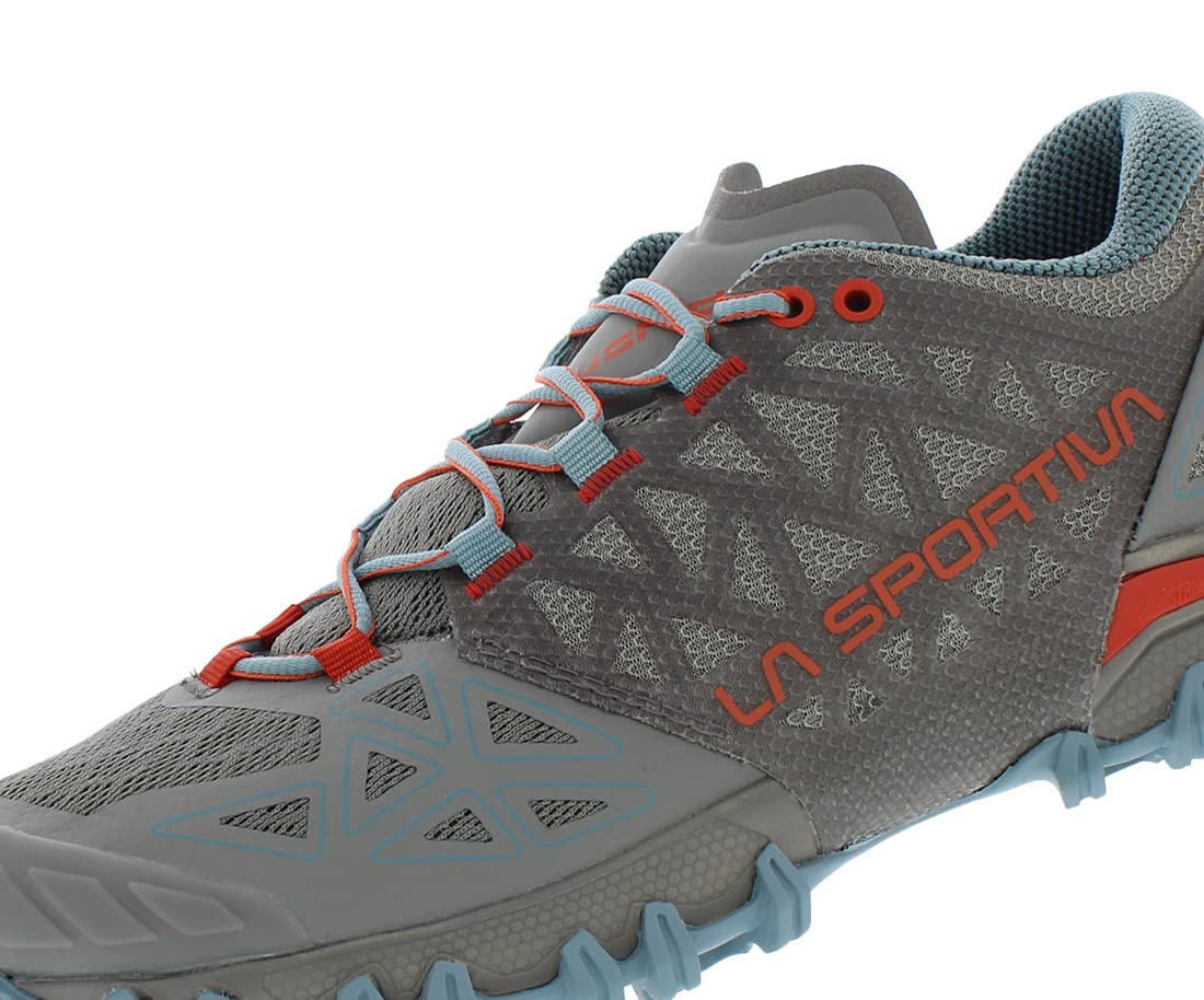 La Sportiva Womens Bushido II Trail Runnng Shoes, Moon/Paprika, 8