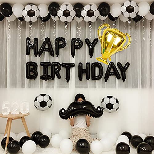 Soccer Party Balloons Set, 7pcs Championship Trophy Balloon and Soccer Foil Balloons for Birthday Baby Shower Wedding Anniversary Soccer Themed Party Decoration