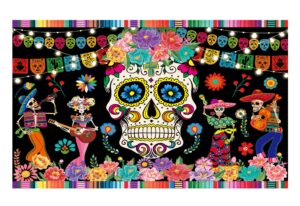 allenjoy day of the dead backdrop mexican dia de los muertos photography background fiesta sugar skull party banner supplies decoration photo booth