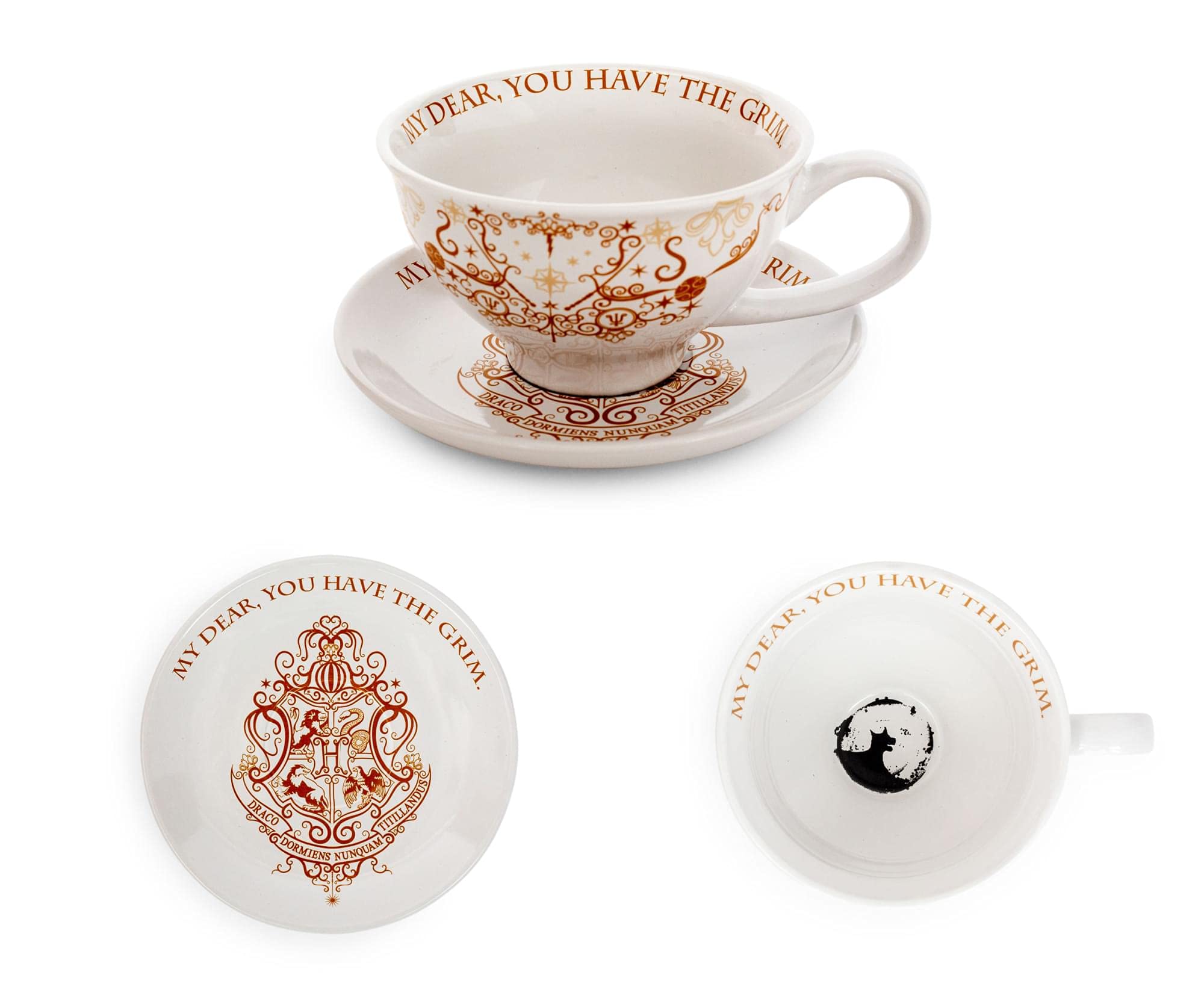 Harry Potter Grim 12-Ounce Ceramic Teacup and Saucer Set