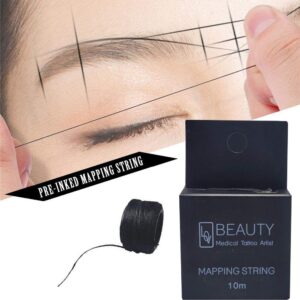 BOLUOYIN Pre-Inked Brow Mapping String for Microblading Eyebrow Marker Thread Tattoo PMU Microblading string Measuring Tool for Marking Symmetrical Eyebrows (Pre-Inked (2 Pack))