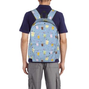 TGUBJGV Happy Boba Bubble Tea Print Backpack Lightweight School College Bookbag Casual Travel Daypack One Size