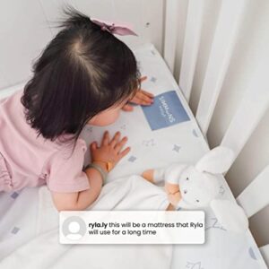 Simmons Kids Quiet Nights Dual Sided Baby Crib Mattress & Toddler Mattress - Sustainably Sourced Core - Waterproof - Hypoallergenic - GREENGUARD Gold Certified (Natural) - Ideal Firmness - Made in USA