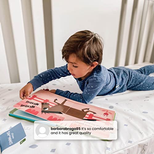 Simmons Kids Quiet Nights Dual Sided Baby Crib Mattress & Toddler Mattress - Sustainably Sourced Core - Waterproof - Hypoallergenic - GREENGUARD Gold Certified (Natural) - Ideal Firmness - Made in USA