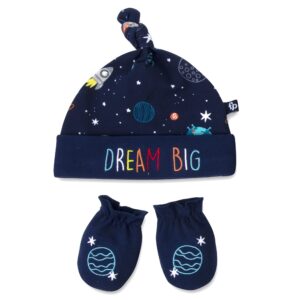 Fisher-Price Space Explorer Collection Swaddle Blanket with Hat, Mittens for Ages 0-6 Months