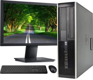 hp elite 6300 sff desktop computer pc, intel core i7 3.4ghz processor, 16gb ram, 256gb m.2 ssd, wifi & bluetooth, wireless keyboard and mouse, 19 inch fhd led monitor, windows 10 (renewed)