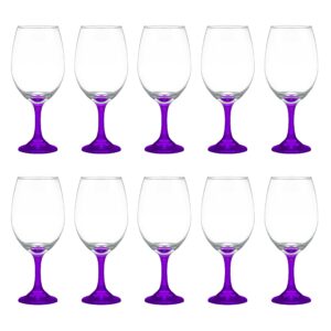 discount promos rioja grand wine glasses 20.75 oz. set of 10, bulk pack - perfect for hotel, bar, restaurant or lounge - purple