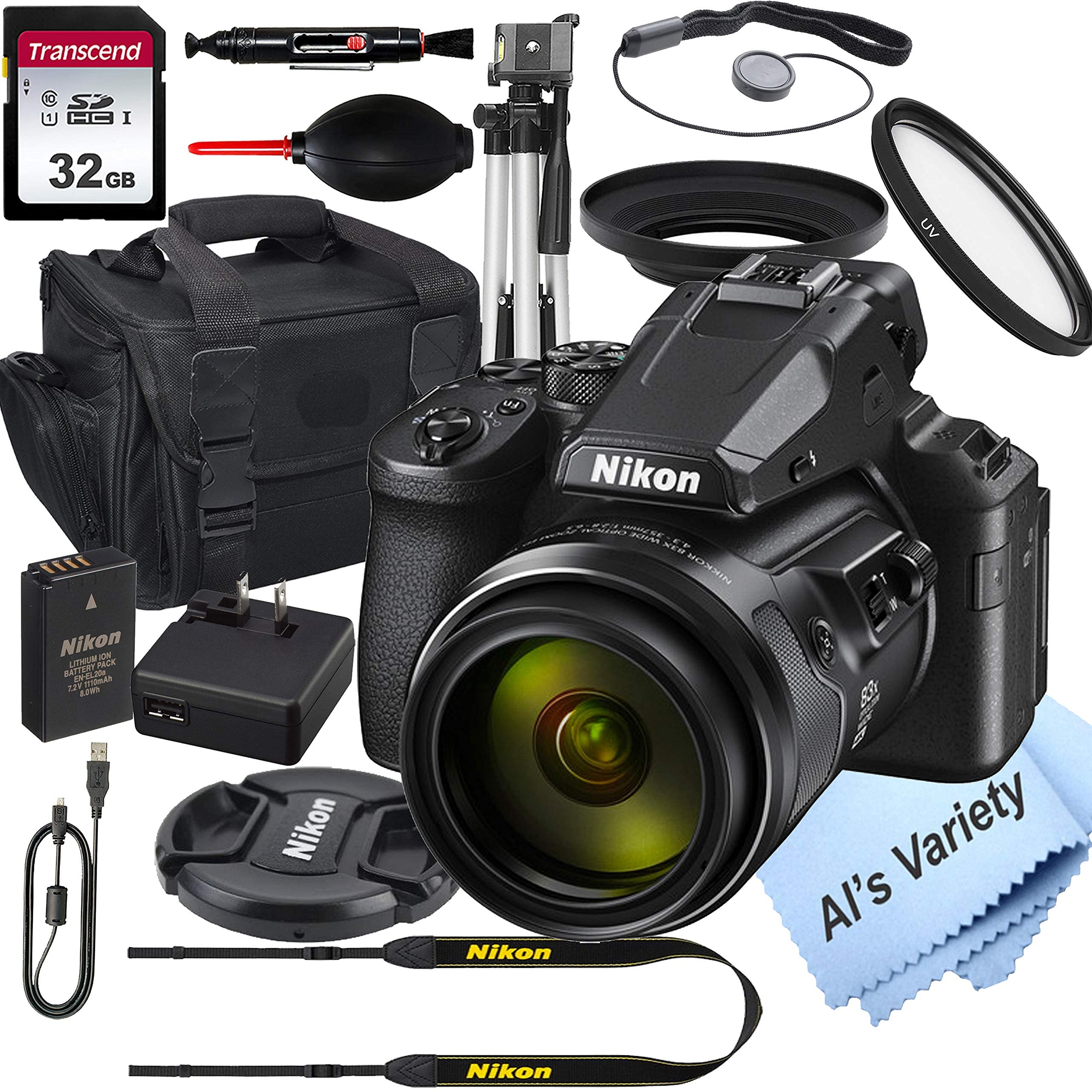 Nikon intl Nikon COOLPIX P950 Digital Camera+ 32GB Card, Tripod, Case, and More (17pc Bundle) (Renewed)