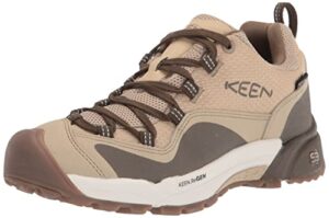 keen women's wasatch crest low height lightweight waterproof sneaker, safari/timberwolf, 7.5