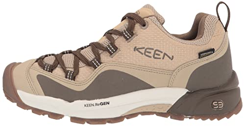 KEEN Women's Wasatch Crest Low Height Lightweight Waterproof Sneaker, Safari/Timberwolf, 10.5